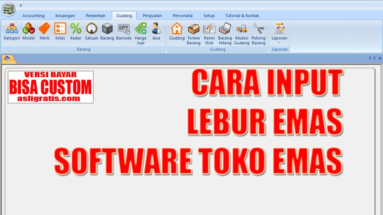 CARA INPUT LEBUR EMAS SOFTWARE TOKO EMAS - YouTube