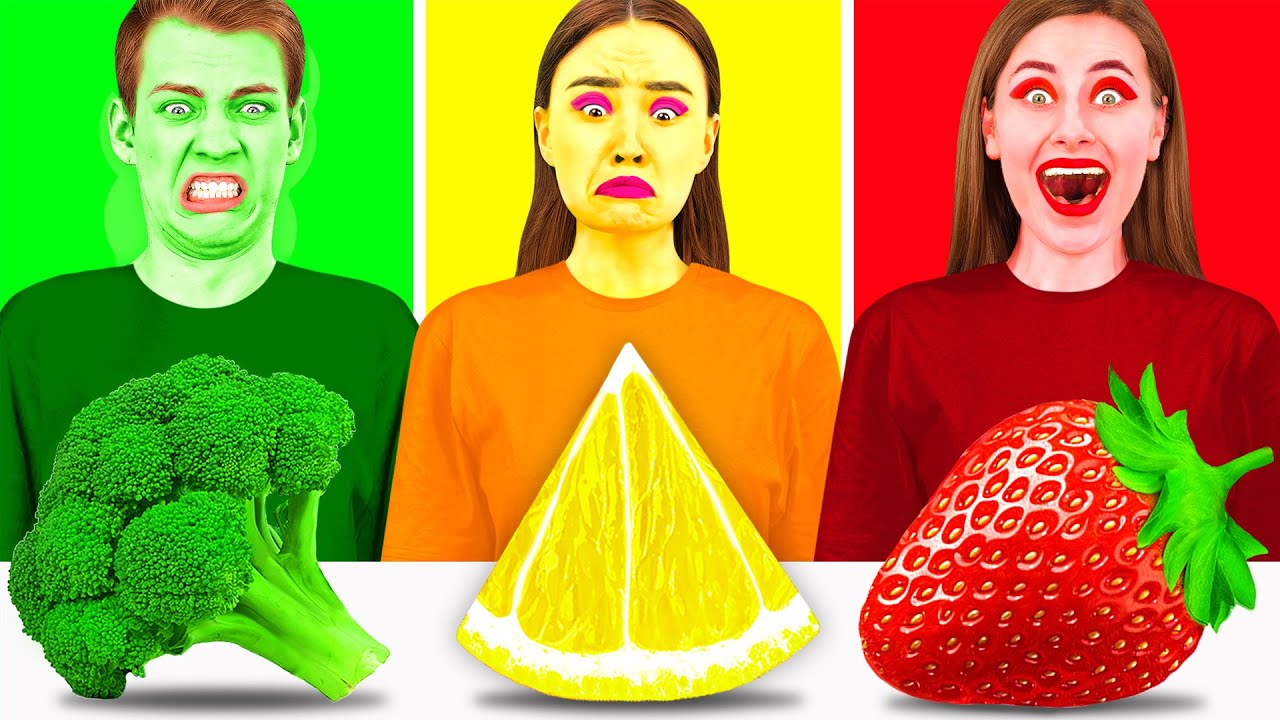 Nourriture des Mêmes Couleurs Défi | Astuces Culinaires Amusantes par ...