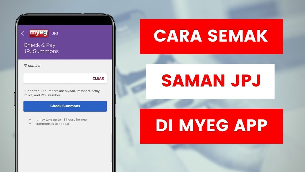 Cara Semak Saman JPJ Di MyEG Melalui Aplikasi - YouTube