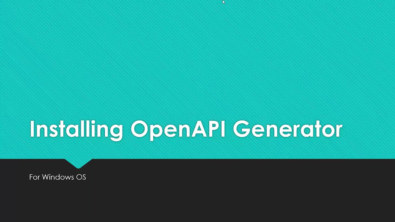 Installing OpenAPI Generator For Windows YouTube installing-openapi-generator-for-windows-youtube