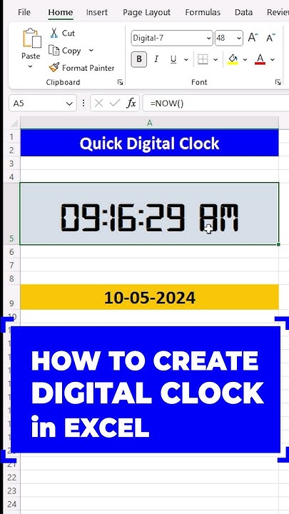 Digital Clock Magic 💫 How to create Digital Clock in Excel! #excelshorts #exceltricks #exceltips ...