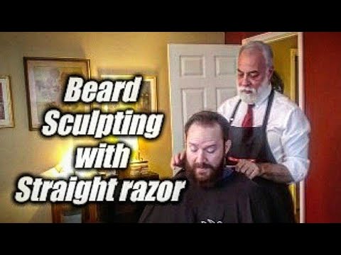 Beard sculpting with Straight Razor detail - YouTube