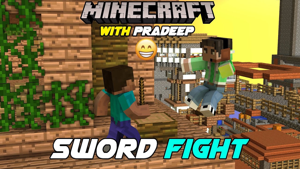 Comedy Sword Fight With Minecraft Newbie Pradeep | Minecraft In Telugu ...