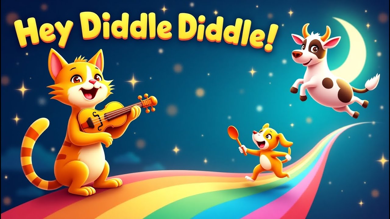 🌙🎻 Hey Diddle Diddle - Fun Nursery Rhyme for Kids | Magical Animated ...