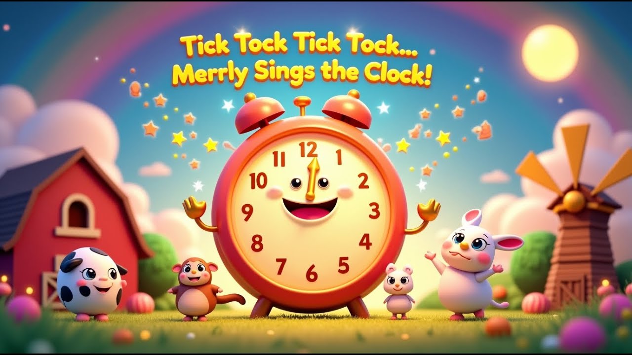 🎵Tick Tock Tick Tock… Merrily Sings the Clock!🕰️Happy Clock song/Fun ...