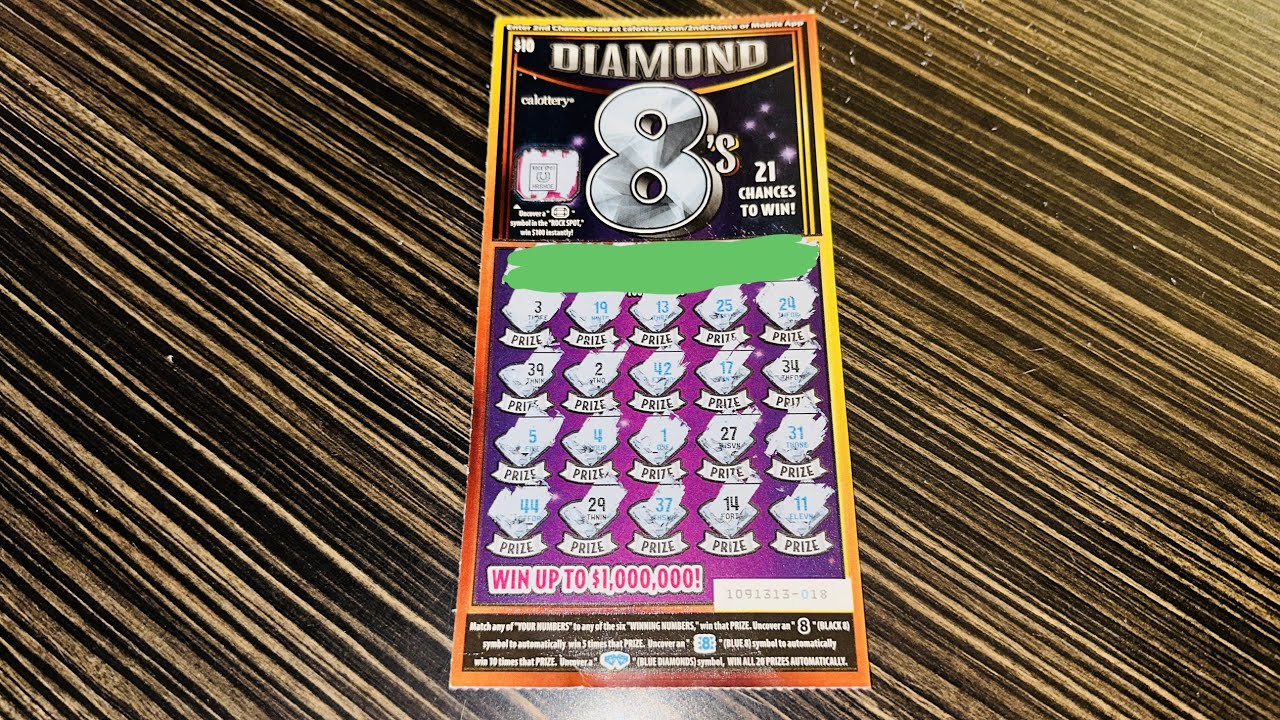 ANOTHER SHOT OF THE $10 DIAMOND 8’s CALIFORNIA LOTTERY SCRATCHERS ...