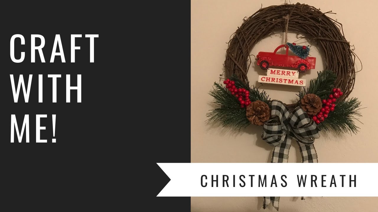 DIY Christmas Wreath || Saturday Night Craft With Me || - YouTube
