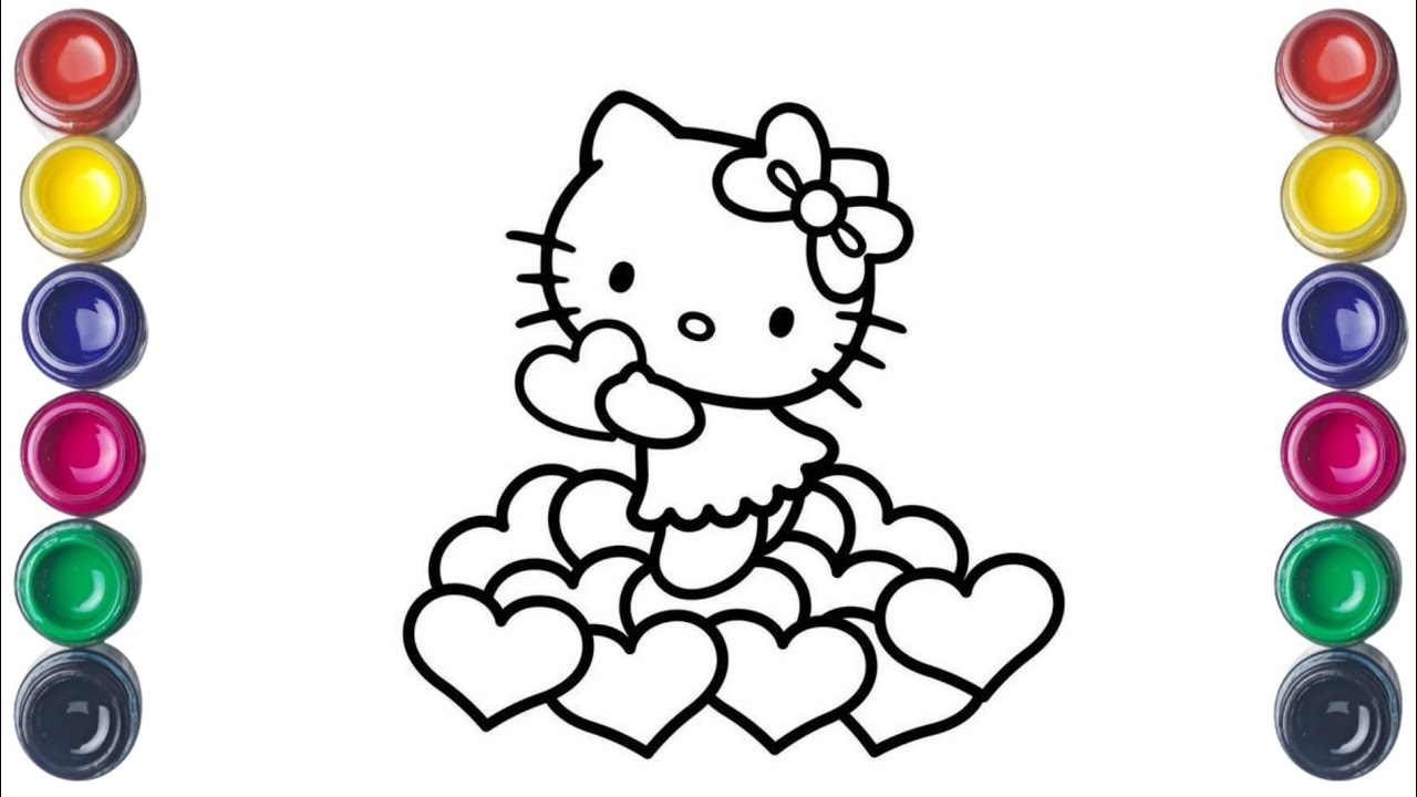 How to Draw Hello Kitty With Love Hearts | Easy Drawing Tutorial | Let ...