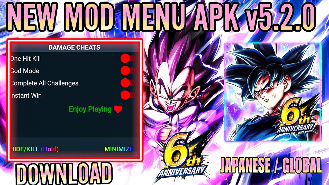 Dragon Ball Legends MOD MENU v5.2.0 APK / Global And JP Mod Menu ...