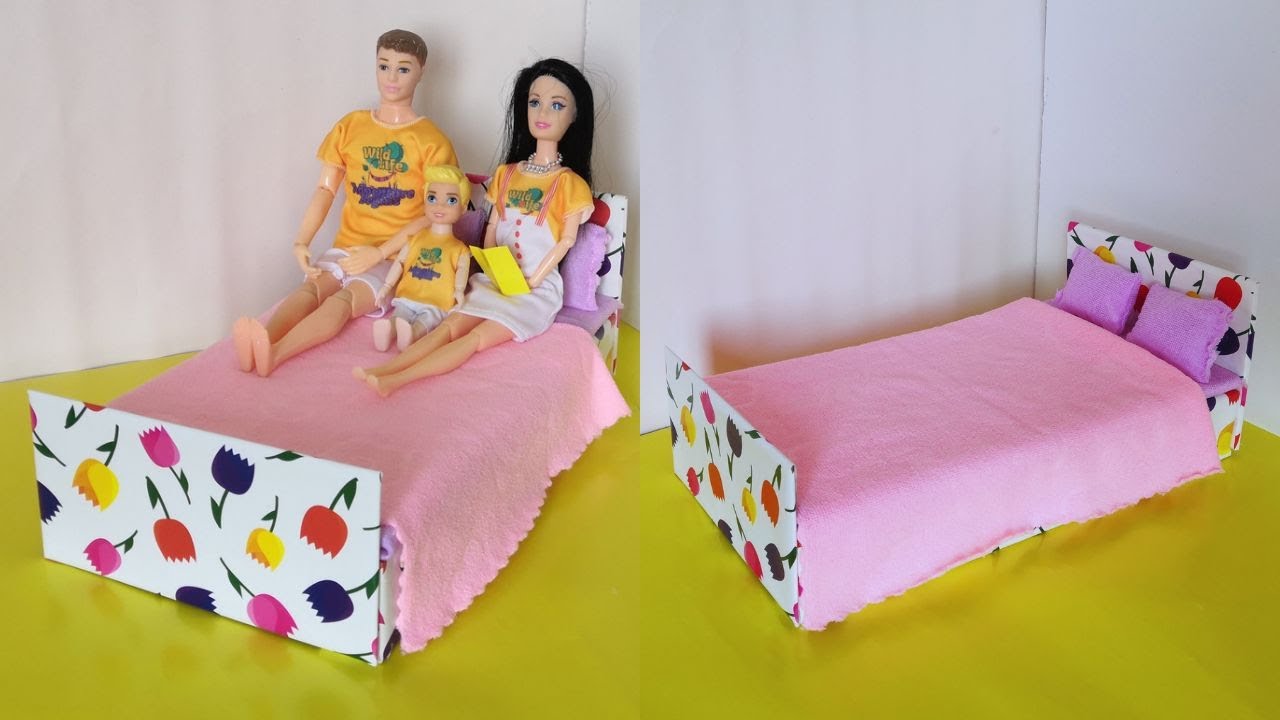 How To Make Bed For Barbie From Cardboard YouTube how-to-make-bed-for-barbie-from-cardboard-youtube