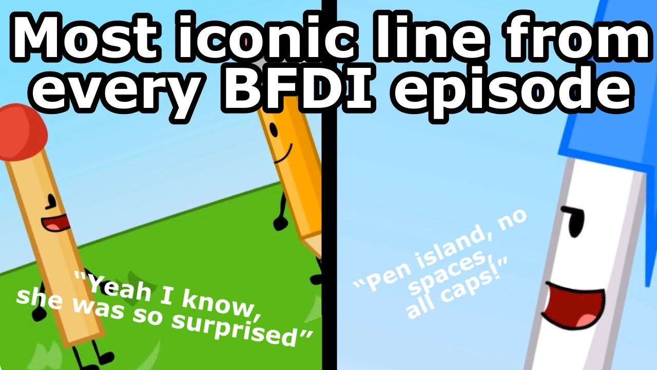 The most iconic line from every BFDI episode… - YouTube