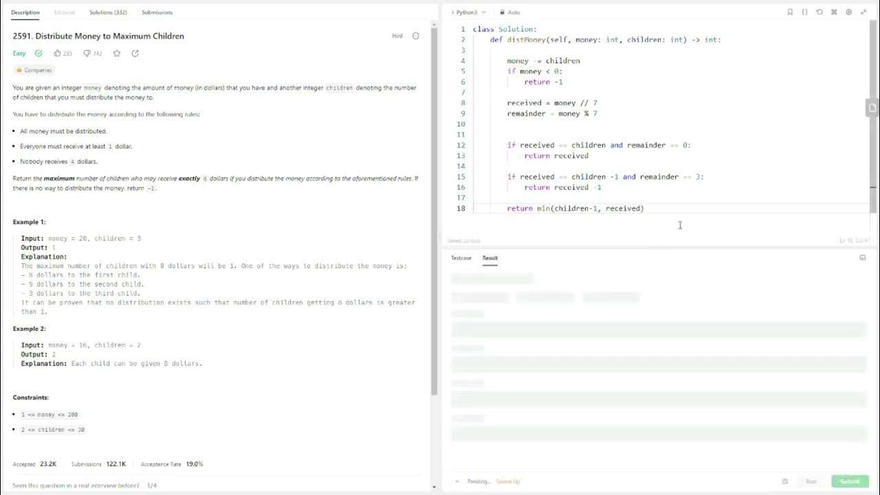 Zendesk Interview Question - Distribute Money to Maximum Children ...