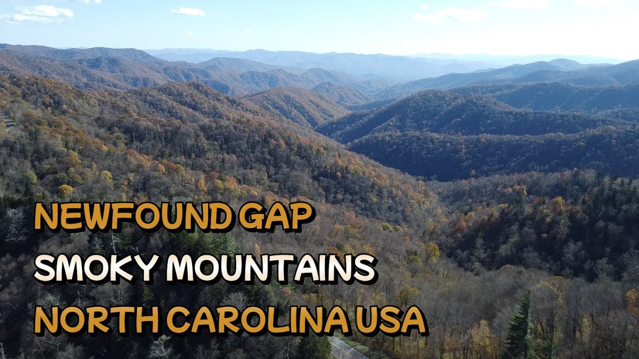 DRONE FOOTAGE NEWFOUND GAP SMOKY MOUNTAINS NORTH CAROLINA USA FALL ...