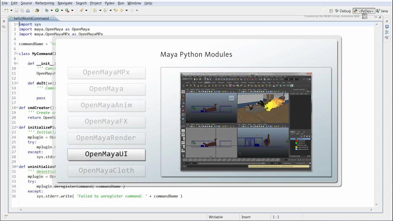 Loading and executing a Python plug-in in Maya - YouTube