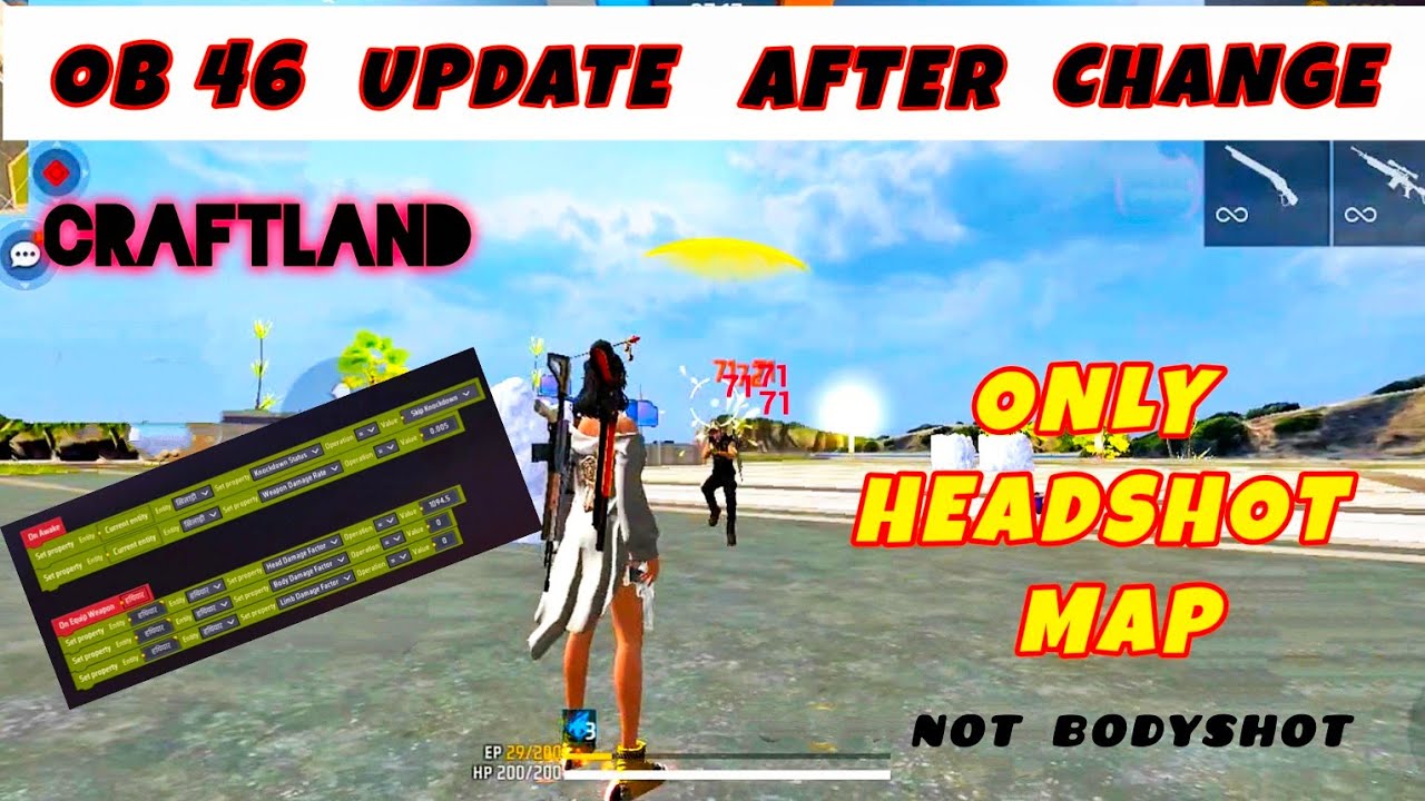 AFTER OB46 UPDATE ONLY HEADSHOT CRAFTLAND MAP SCRIPT | 🗺️ - YouTube