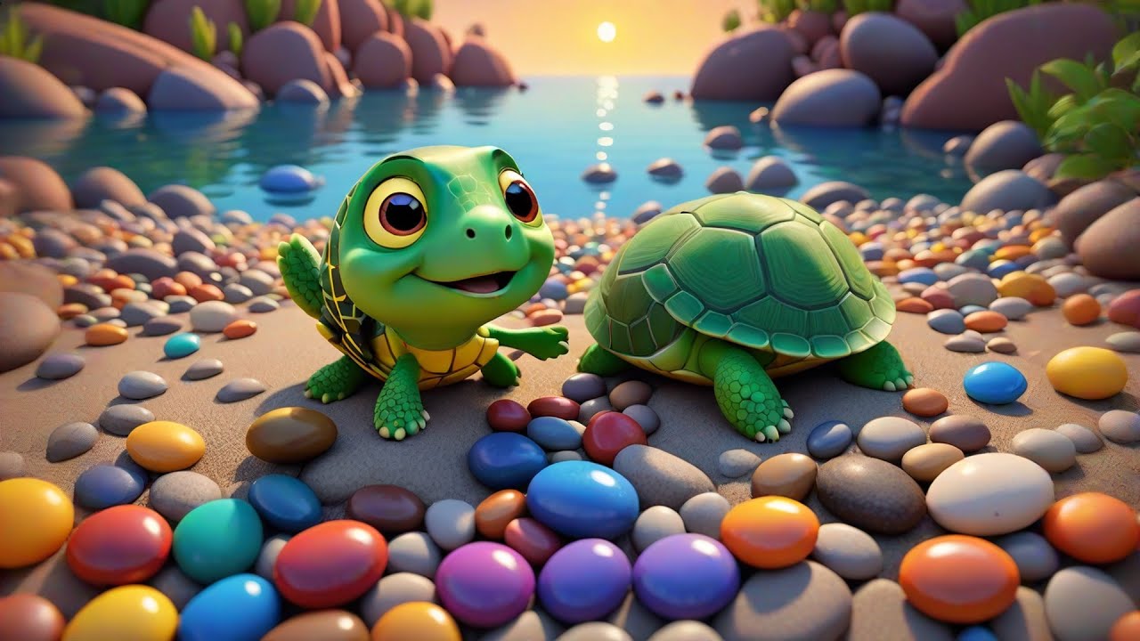 Two Tiny Turtles Learn the Shapes | Fun Kids Song | Nursery Rhymes and ...