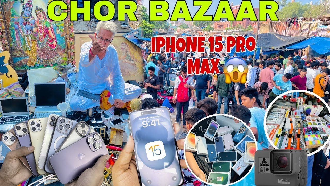 Chor bazaar exposed 😨 | gopro only 2000/-₹ with iPhone 15 | Chor bazaar delhi #chorbazar - YouTube