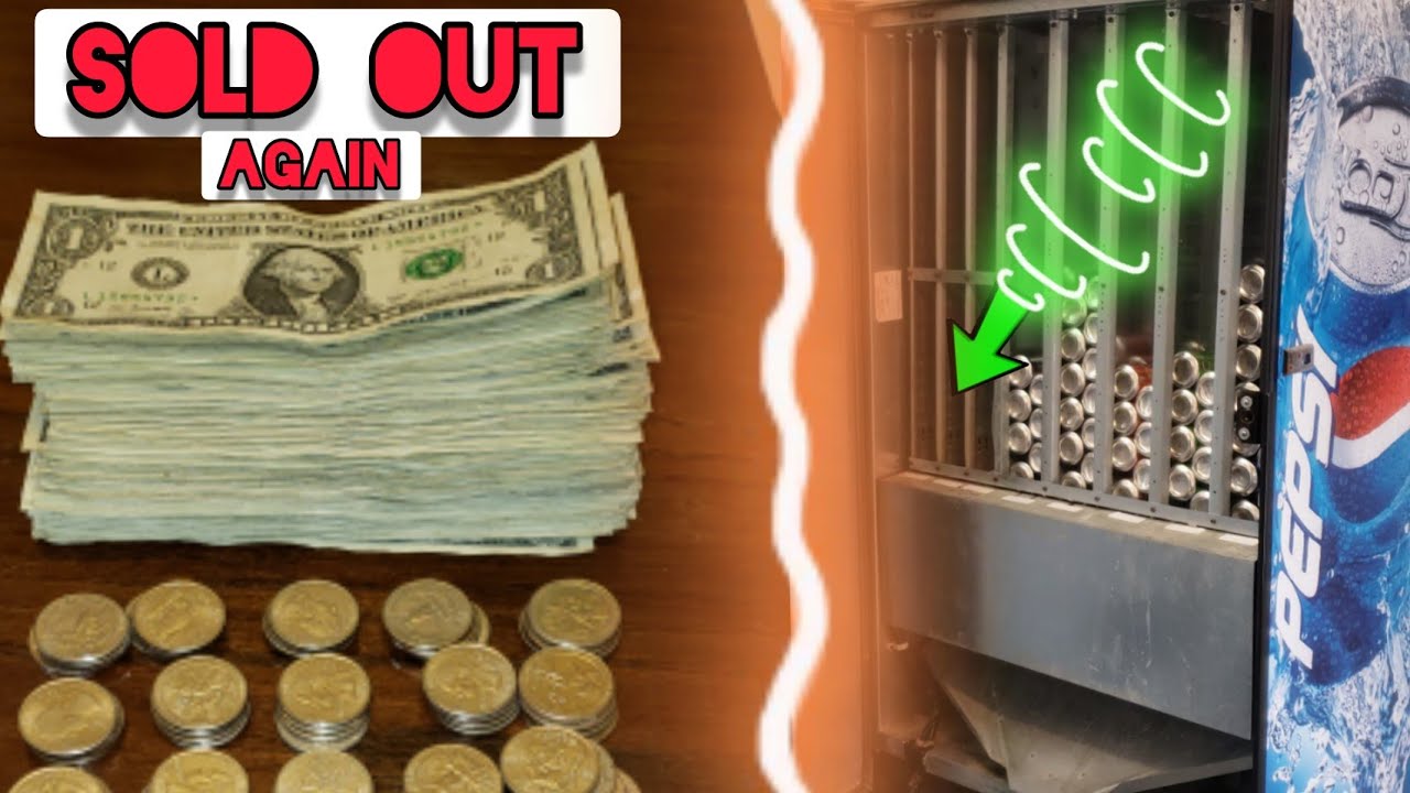 SOLD OUT Vending Machine = Collecting Big Stack of Money - YouTube