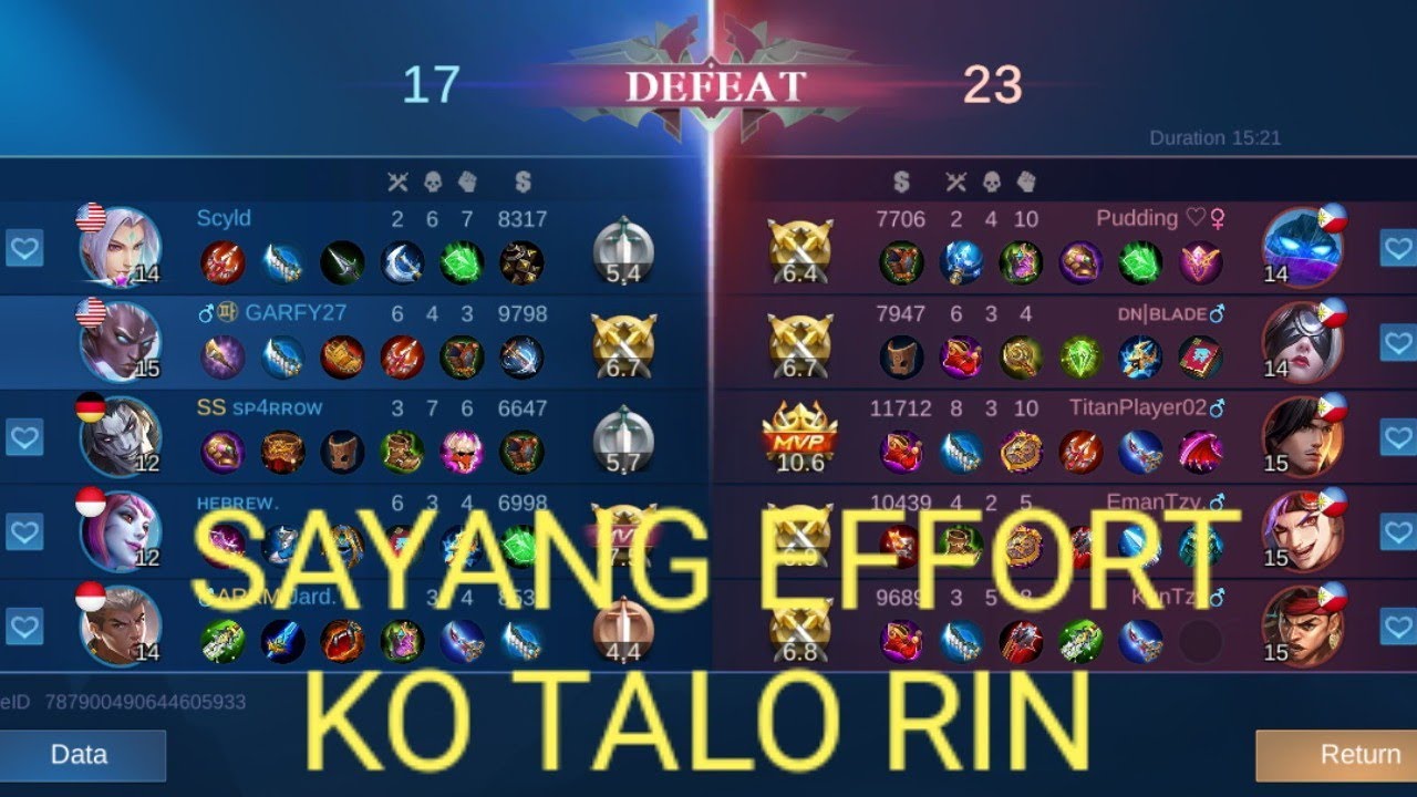 Mlbb early concedes defeat by garfy - YouTube