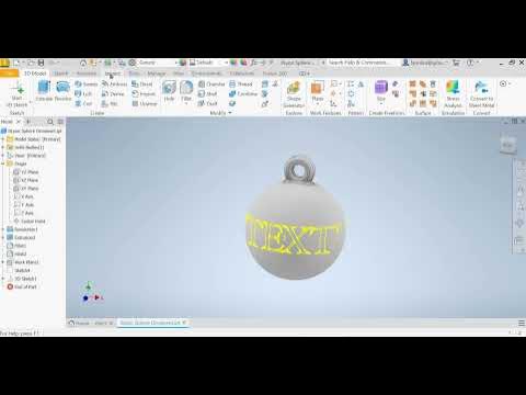 Autodesk Inventor Adding Text to a Sphere - YouTube
