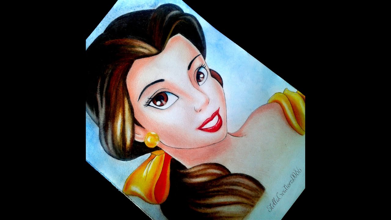 Drawing Belle from Beauty and the beast - YouTube