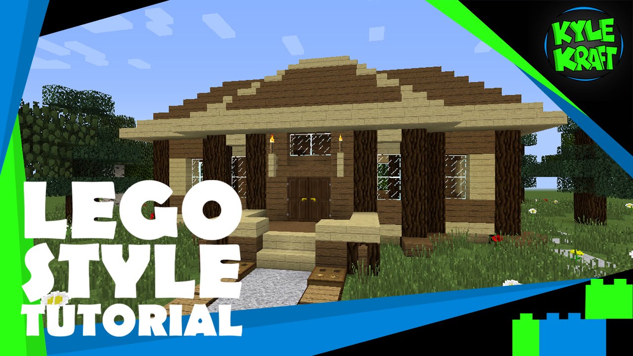 Minecraft | LEGO Style Tutorial | 20x20 Contemporary House - YouTube
