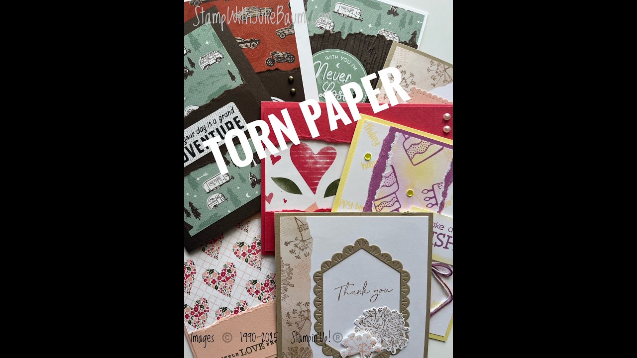 Torn Paper card ideas - YouTube