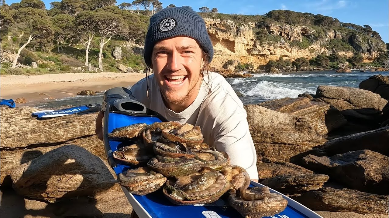 CATCH and COOK - AUSTRALIAN ABALONE / PAUA / FREE DIVING - YouTube