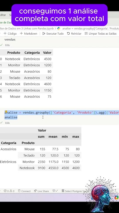 Análise de dados COMPLETA em Python com APENAS 3 LINHAS de código! 🐍📊 # ...