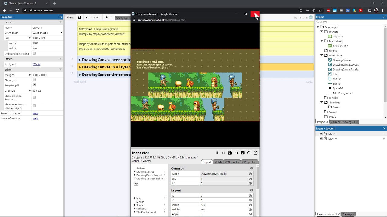 Construct 3 - Get color from pixel in DrawingCanvas (3 methods) - YouTube