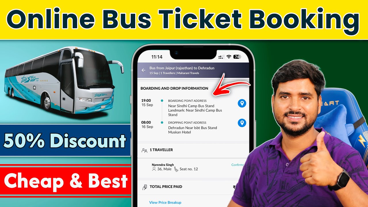 Online BUS Ticket Booking in HINDI | Make My Trip Se Bus Ticket Kaise ...