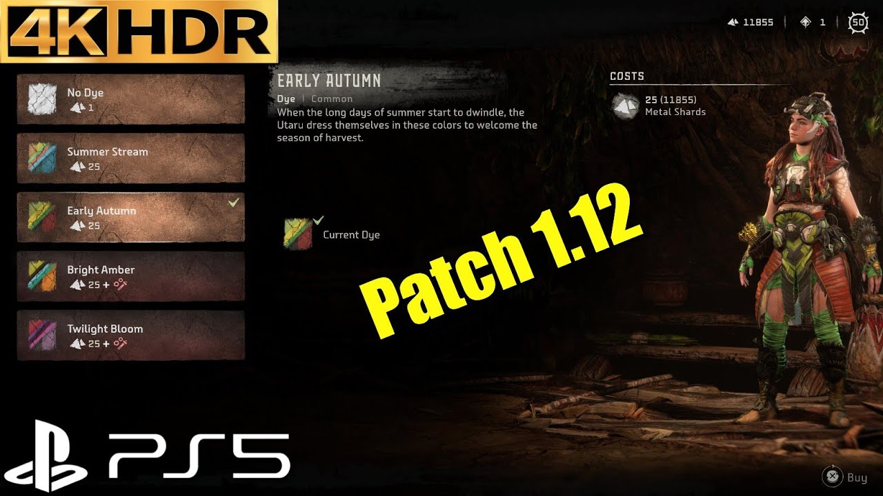 How To Dye Utaru Winterweave Horizon Forbidden West Update 1.12 Patch ...