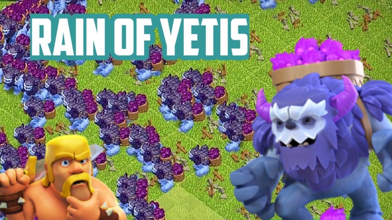 Rain of YETIS in Clash of Clans | COC PRIVATE SERVER - YouTube