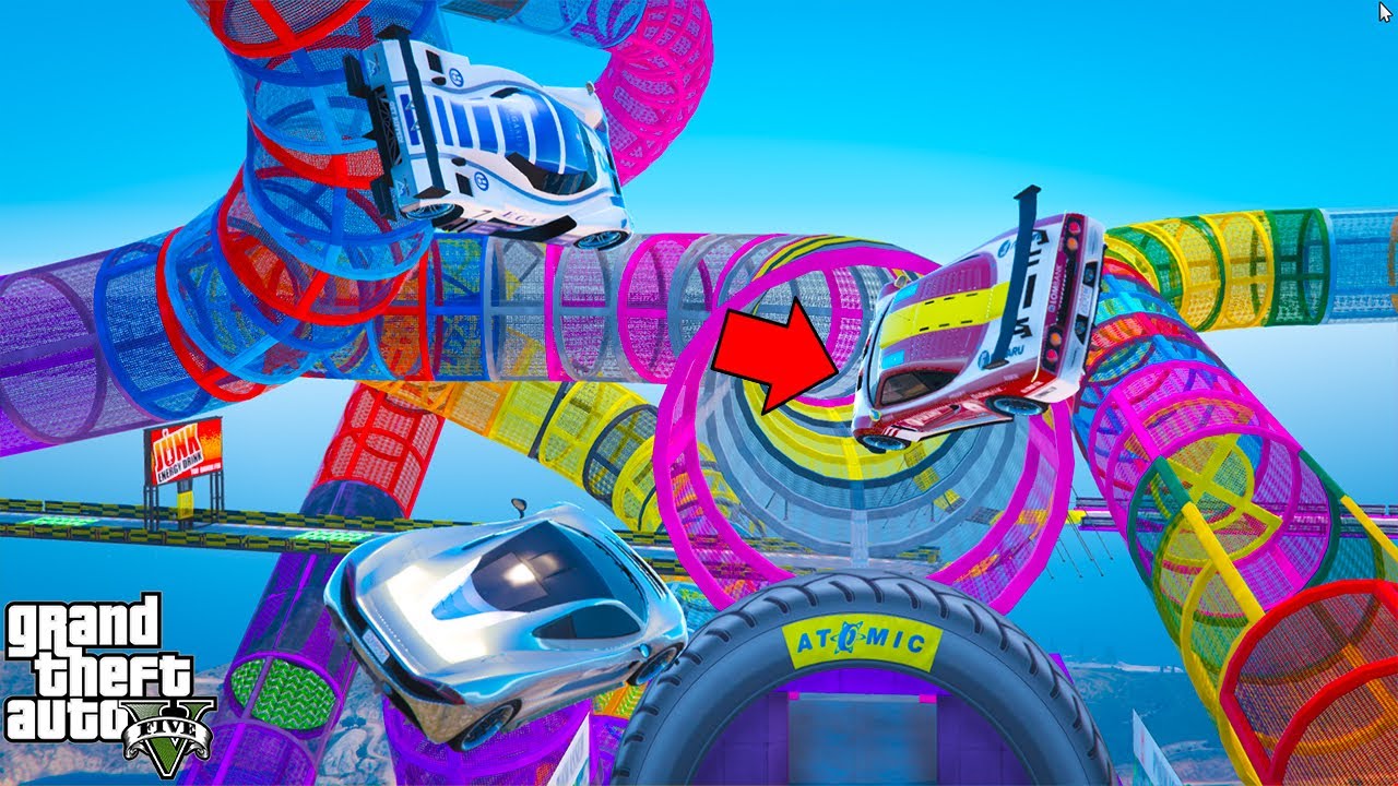 FRANKLIN TRIED IMPOSSIBLE SNAKE ROAD TO HEAVEN RAMP CHALLENGE CARS ...