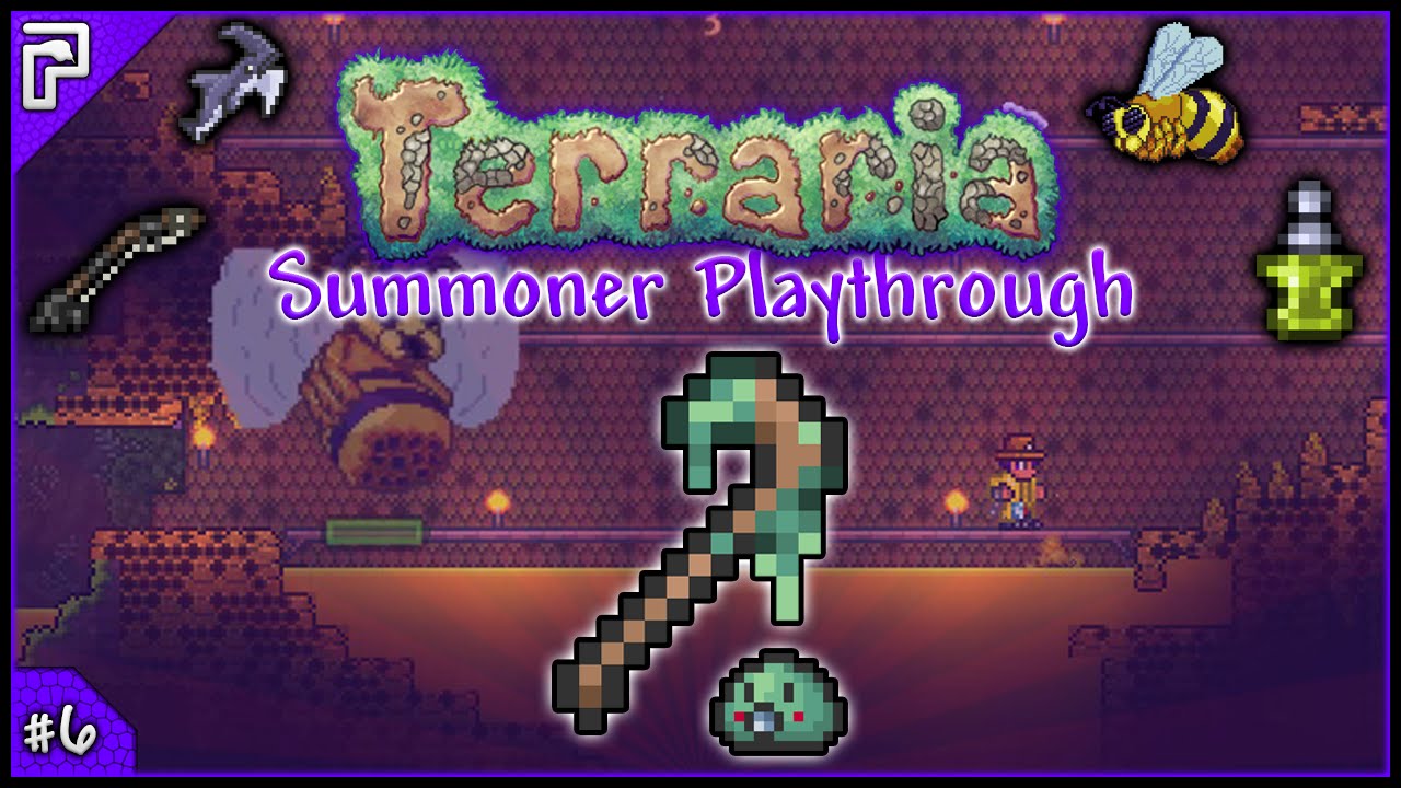 Battling The Queen Bee! | Let's Play Terraria 1.3 | Summoner ...
