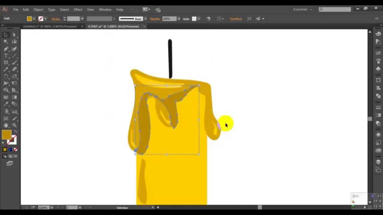 HOW TO MAKE SIMPLE CANDLE IN ADOBE ILLUSTRATOR - YouTube