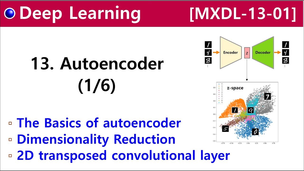 Mxdl 13 01 Autoencoder 16 Dimensionality Reduction Youtube