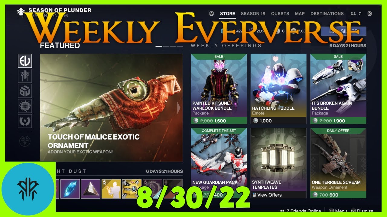 Weekly Eververse: Week of August 30, 2022 | Season of Plunder - YouTube
