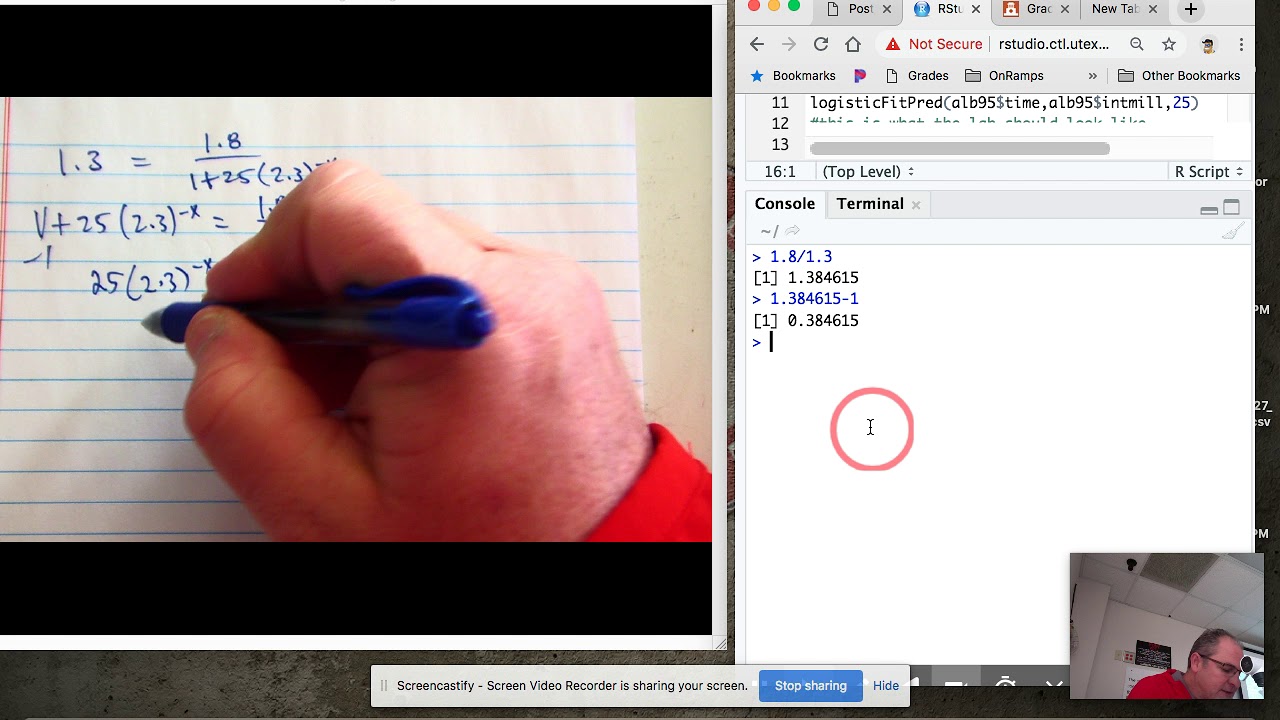 Using R-Studio to solve with log - YouTube