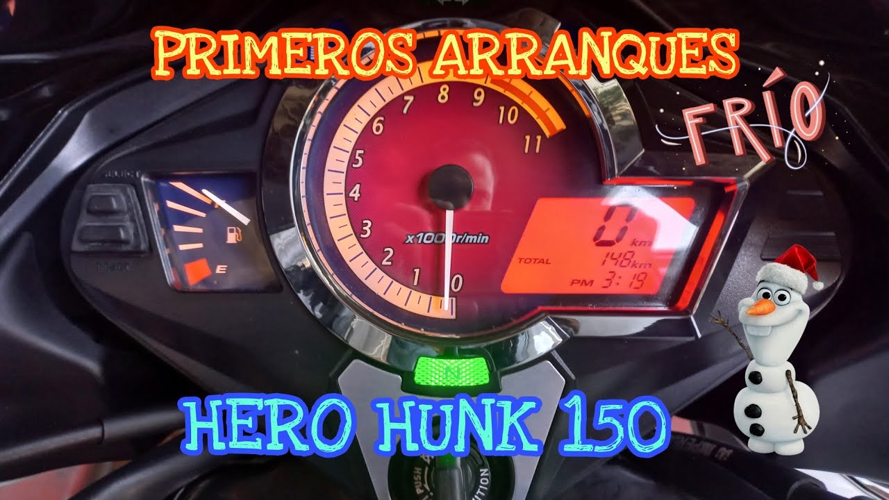 PRIMEROS ARRANQUES CON LA HERO HUNK 150 - YouTube