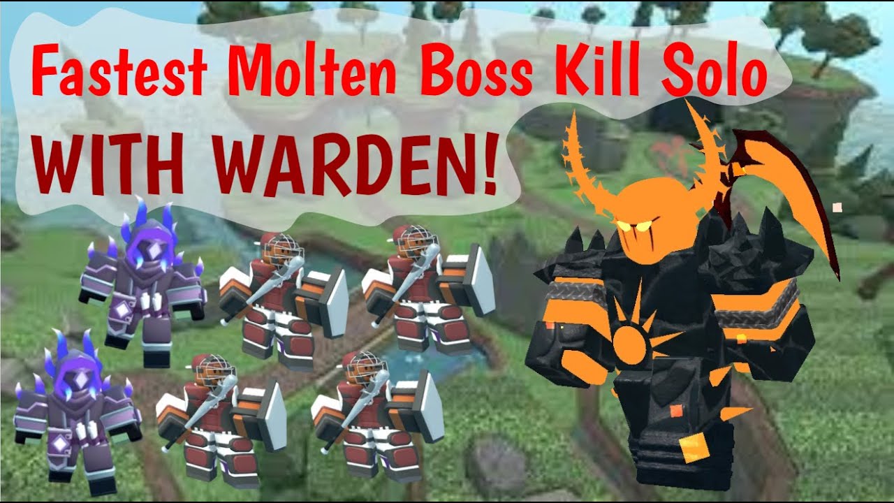 My Fastest Molten Boss Kill SOLO With Warden (28 seconds) | ROBLOX ...