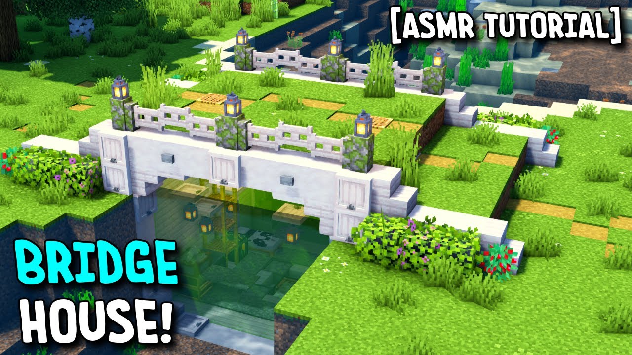 ⛏️ Minecraft : How to Build a Pale Oak Bridge House 🏡 [ASMR Tutorial ...