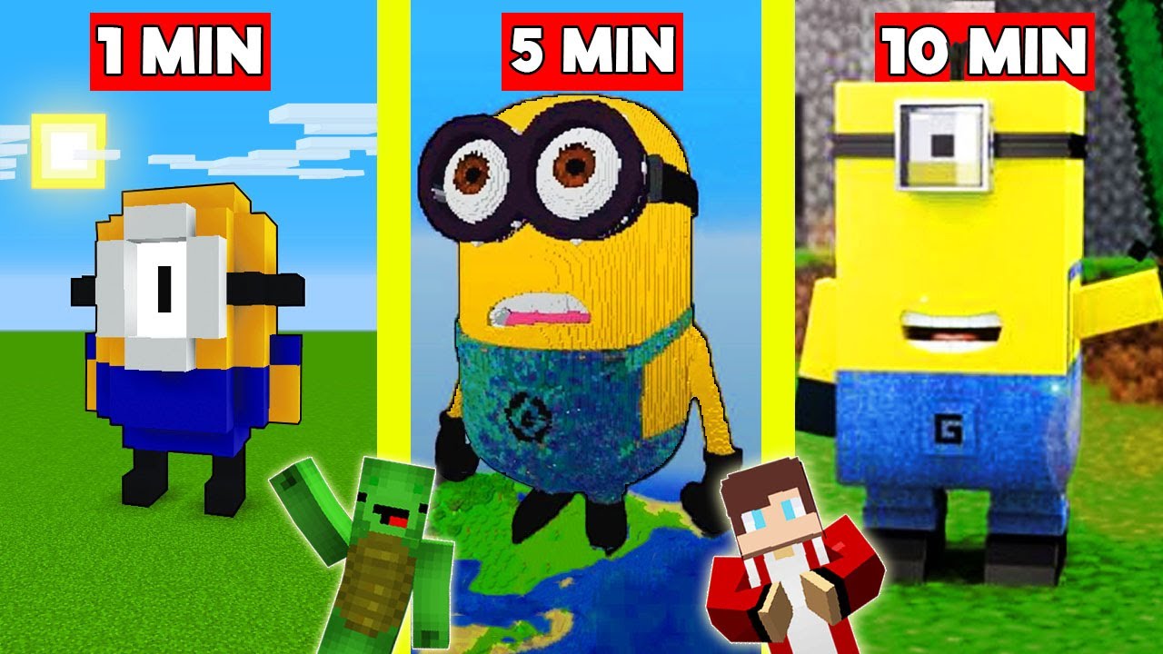 MINION Build Battle In Minecraft - NOOB VS PRO CHALLENGE - Maizen Mizen ...