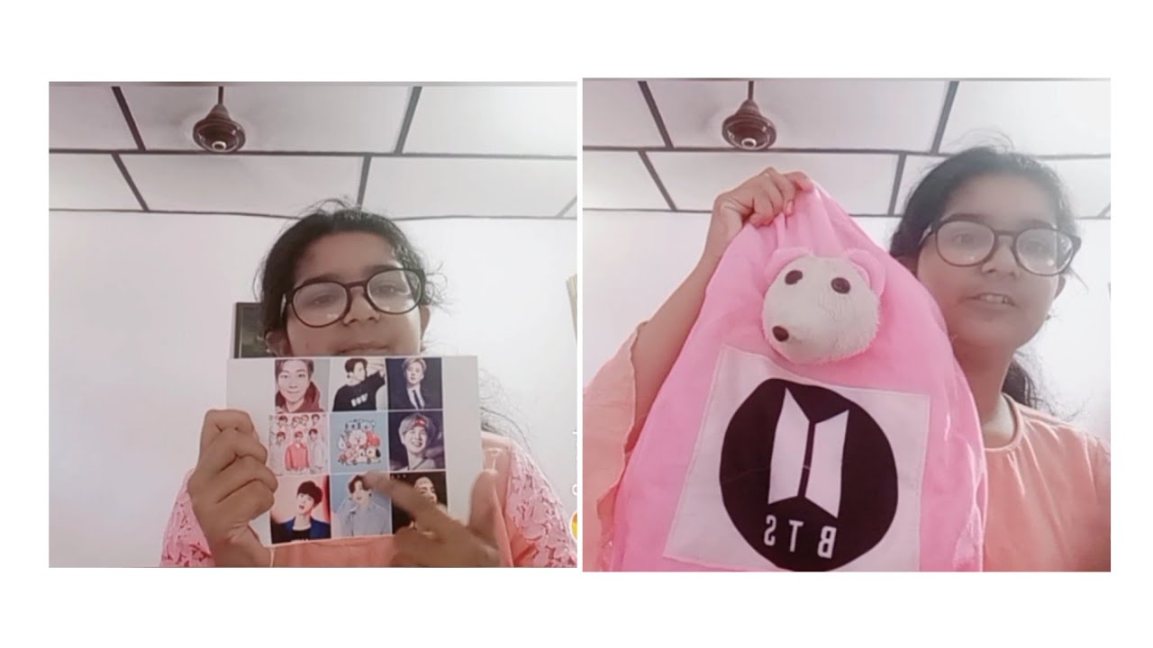 Showing My different BTS Stuff merchandise, posters ,photo cards ...