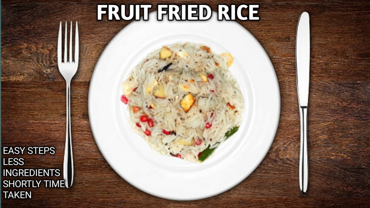 How To Make Fruit Fried Rice Recipe|| Mixed Fruit Rice|| Dry Fruit ...