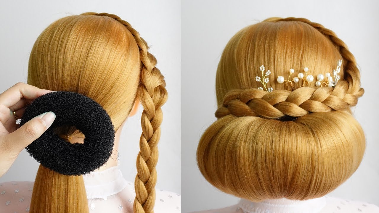 Low Bun Hair Tutorial With Donut | Updo Hairstyle For Wedding - YouTube