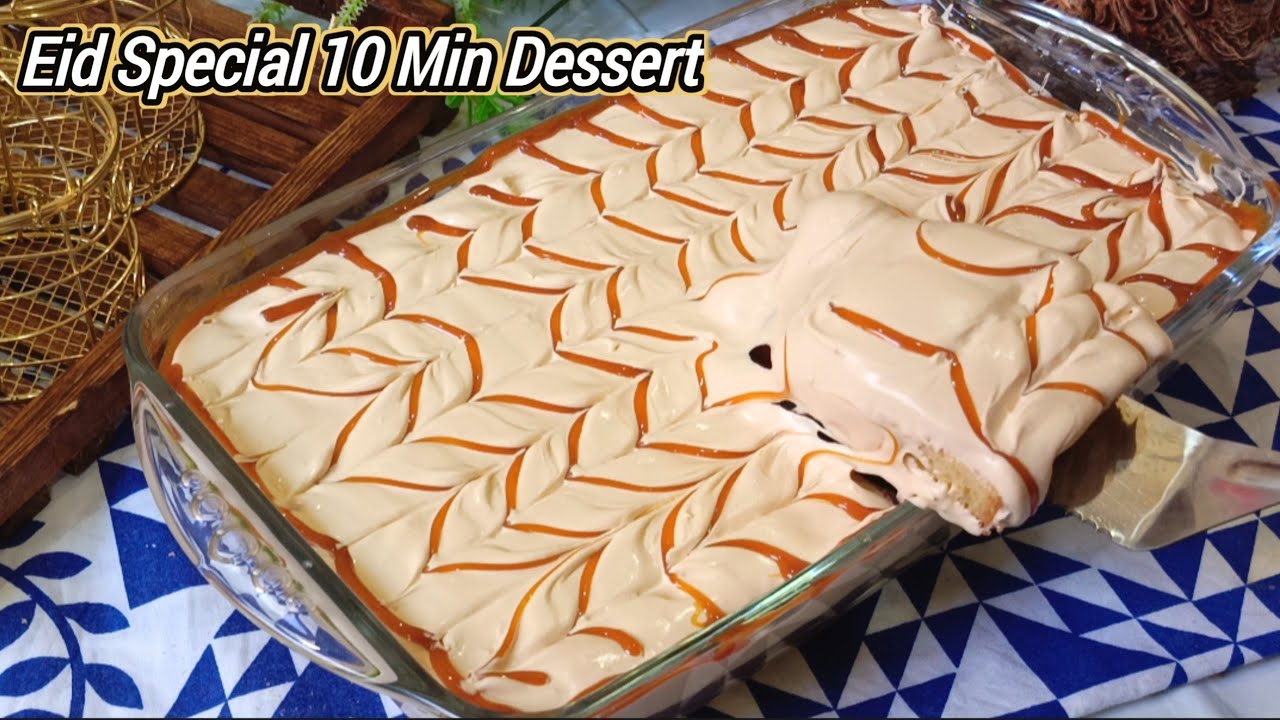 Eid Special 10 Mints Cold Dessert Ceramal Cream Delight Recipe By Iqra ...