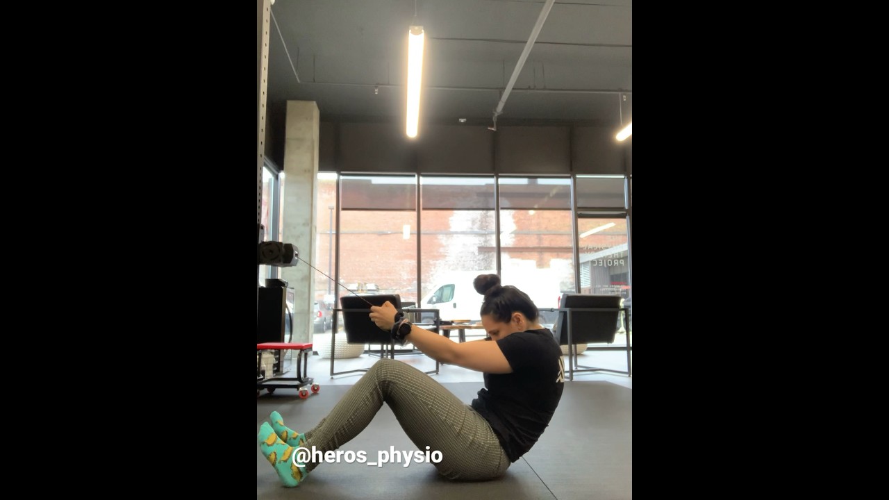 Cable assisted eccentric sit-up - YouTube