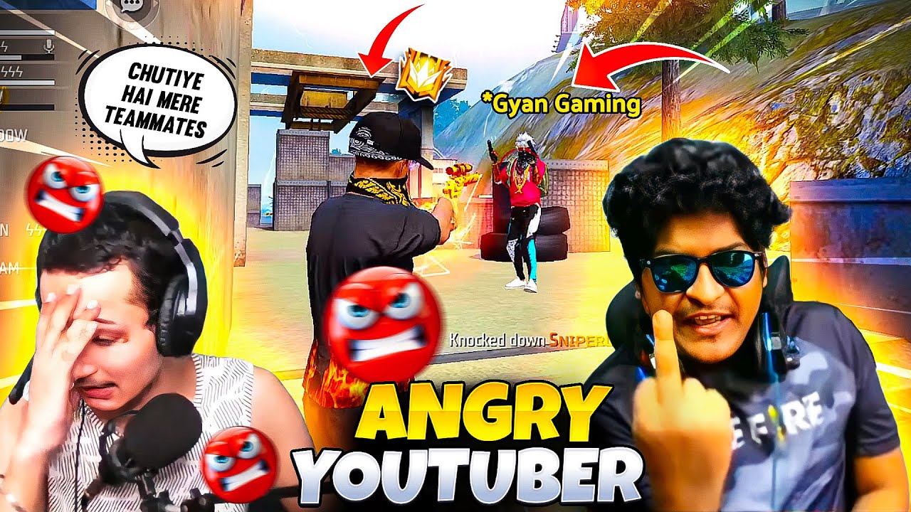 ANGRY YOUTUBER VS GYAN GAMING Angry Youtuber 🤬 Abusing His Teammate 🤣 ...