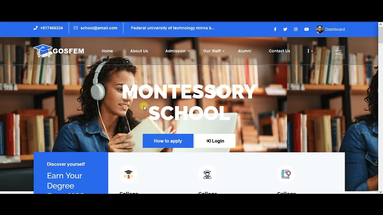 Gosfem Free School Management Software Website - YouTube
